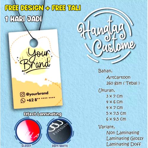 Jual HANGTAG CUSTOM - HANG TAG - HANGTAG BAJU, JAKET, SEPATU - 5x7,5 cm ...