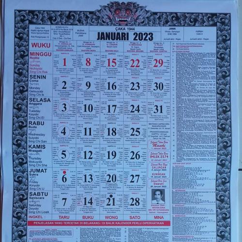 Jual kalender Bali 2023 kalender saka Bali 2023 Gina alm. - Kota ...