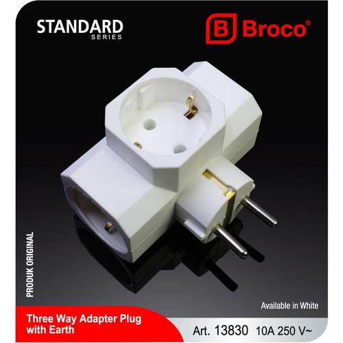 Jual BROCO STEKER T ARDE Colokan Cabang 3 Putih 13830 White - Jakarta ...
