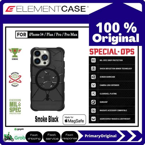 Promo Case iPhone 14 Pro Max 14 Pro ElementCase SPECIAL OPS With Magsafe - Smoke Black, iPhone ...