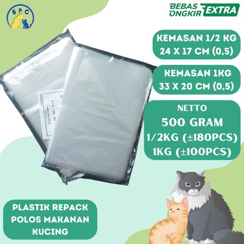 Jual Plastik Repack Makanan Kucing 1 kg 500 gram tebal sedang plastik ...