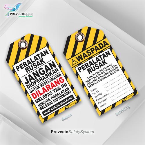 Jual TAG OUT LOTO OSHA PVC PERALATAN RUSAK JANGAN DIOPERASIKAN - PVC ...
