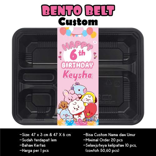 Jual BENTO BELT BT21 CUSTOM PAPER BELT KERTAS NASI BOX ULTAH HBD UCAPAN ...
