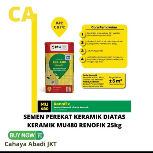 Jual MU 480 SEMEN PEREKAT KERAMIK DIATAS KERAMIK RENOFIK 25kg - Jakarta ...