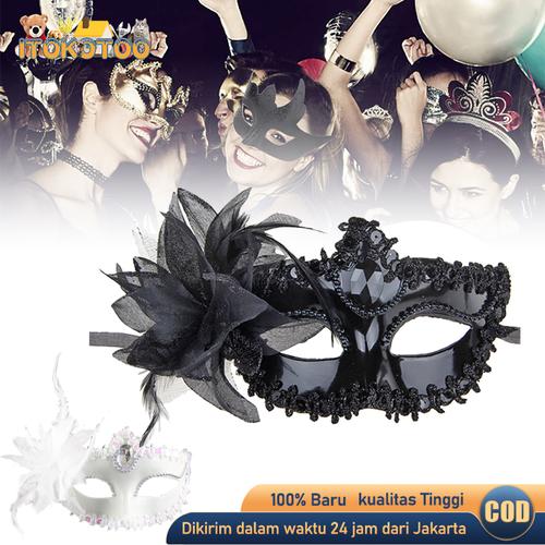 Jual Topeng Pesta Masquerade Party Mask Couple Mardi Gras Mask - Hitam - Kota Tangerang ...