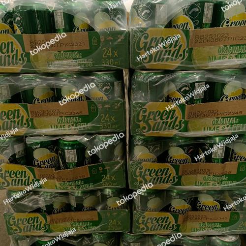 Jual GREEN SANDS ORIGINAL LIME & APPLE 330ML DUS ISI 24 KALENG ...