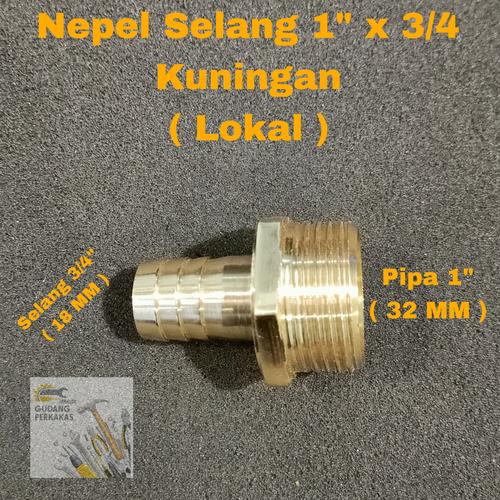 Jual Nepel Selang 1" x 3/4 LOKAL - Neple Selang Kuningan Drat Luar 1x3 ...