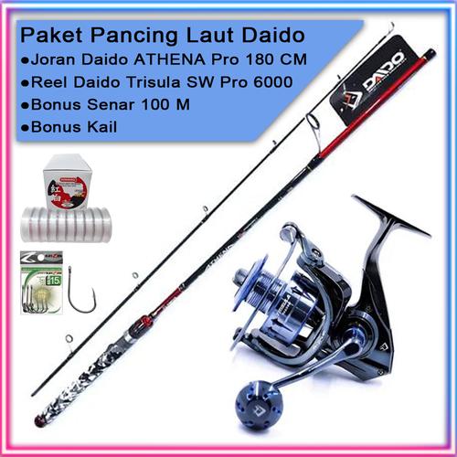 Jual Set Pancing Laut Daido Trisula Joran Daido Athena Pro 180 CM - 180 ...