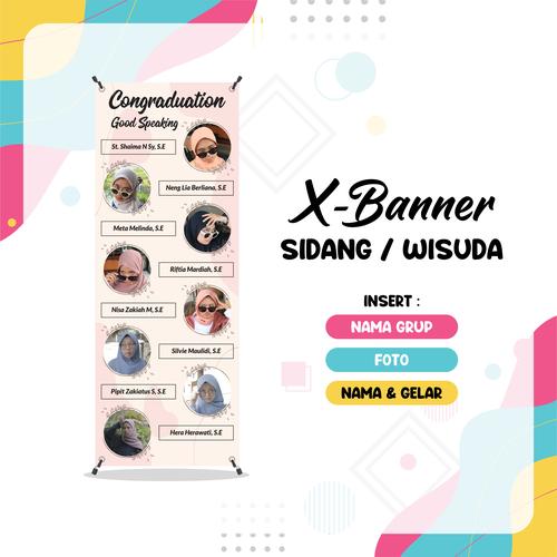 Jual X Banner sidang Skripsi, Wisuda Custom, Flexy 280 gsm - Aesthetic 1, Banner Saja - Kota ...