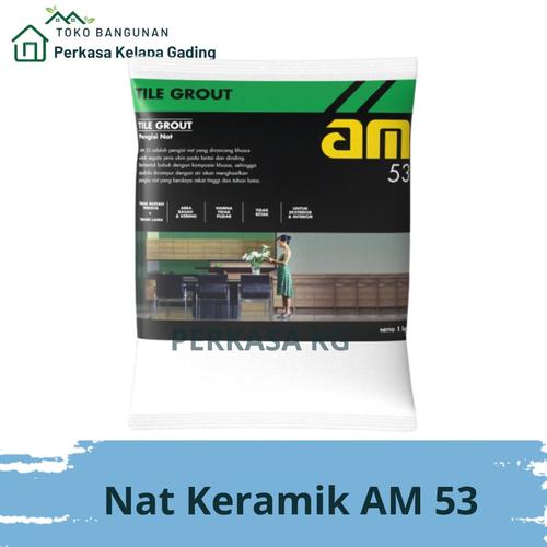 Jual Nat Keramik AM 53 Tile Grout Keramik 1Kg Warna Putih, Hitam, Grey ...