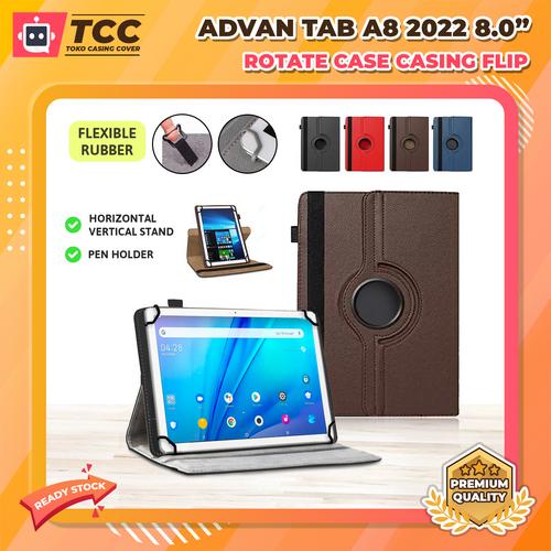 Jual Advan Tab A8 2022 8 inch Rotary Flip Case Stand Sarung Casing ...