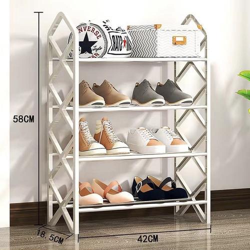 Jual Rak Sepatu 4 susun Rak Sandal Serbaguna Design Silang - Hitam ...