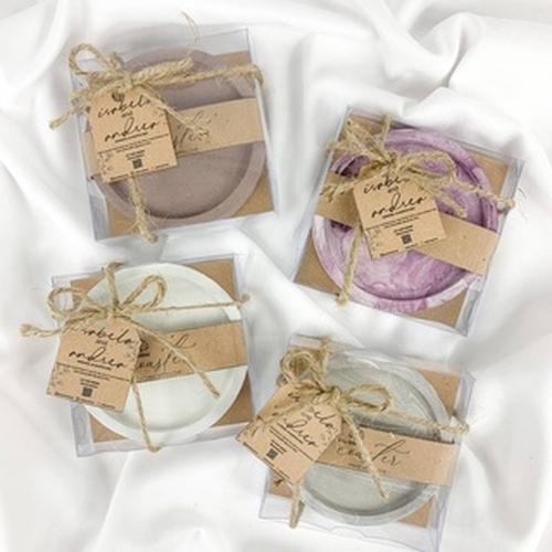 Jual Souvenir Coaster Tatakan Concrete Tatakan Gelas - Marble Hitam ...