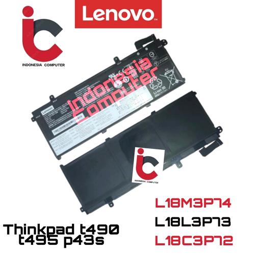 Jual Baterai Lenovo Thinkpad t495 t490 p43s Series L18M3P74 L18L3P73 ...