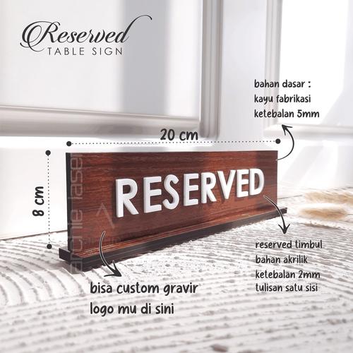 Jual Papan Kayu Tanda Reserved / Papan Meja Reservasi / Reserved Sign ...