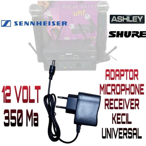 Jual Adaptor 12 Volt 350 mA Microphone Receiver Kecil, Shure ...