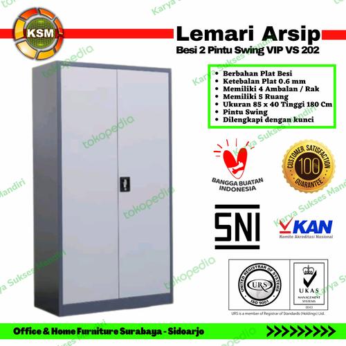 Jual Lemari Arsip Besi Filling Cabinet Ordner 2 Pintu Swing VIP VS 202 ...