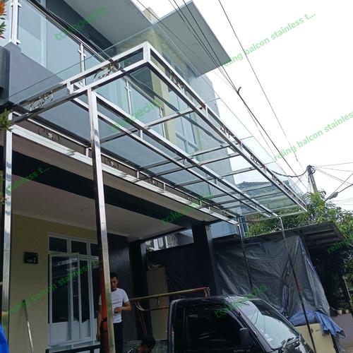 Jual kanopi stainless atap kaca tempered - Kota Depok - reling balcon ...