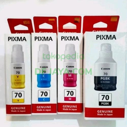 Jual Tinta Canon Pixma GI-70 Original Black Cyan Magenta Yellow G5070 ...