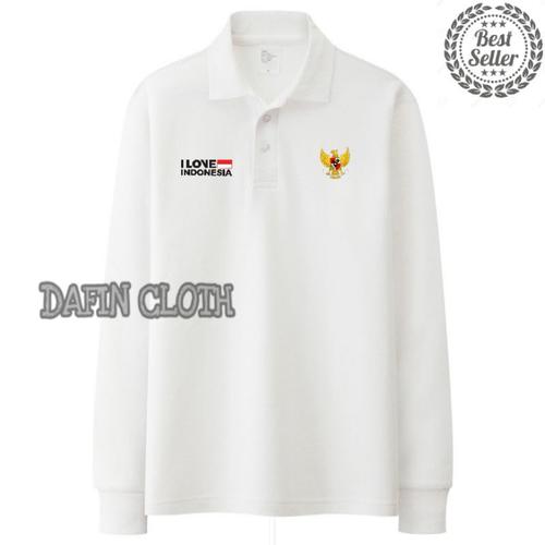 Jual Kaos Kerah Pria Polo shirt Lengan Panjang Garuda Love Indonesia ...