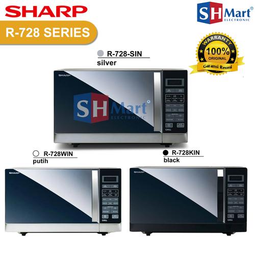 Promo Microwave SHARP R-728 IN / SHARP R728 S/W/B Grill 25 Liter 1000w ...