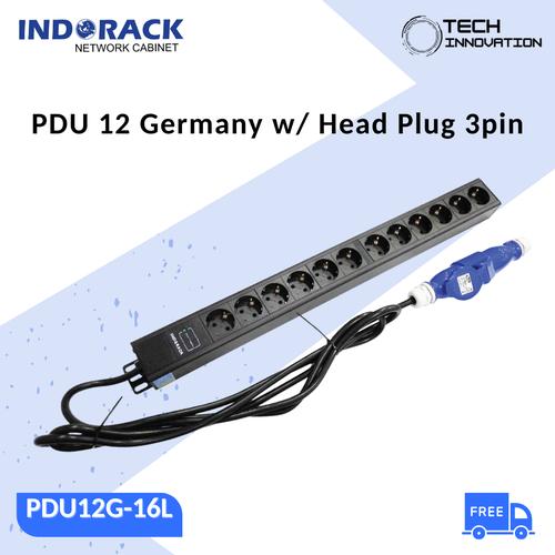 Jual INDORACK Power Distribution Unit 12 Germany Socket Plug 3pin 2P+E ...