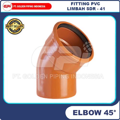 Jual Fitting Elbow 45° Pipa PVC Limbah SDR-41, Dia. 4 inchi - Kab ...