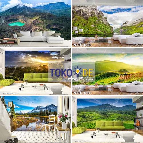 Jual 3D Custom Wallpaper dinding Stiker pemandangan laut gunung danau ...