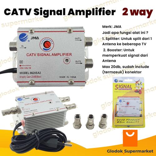Jual Booster Antena TV CATV Signal Amplifier JMA 2 way 20db - tanpa ...