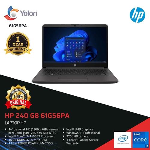 Promo HP 240 G8 61G56PA i7-1165G7 16GB 128GB + 1TB Intel UHD Windows 11 ...