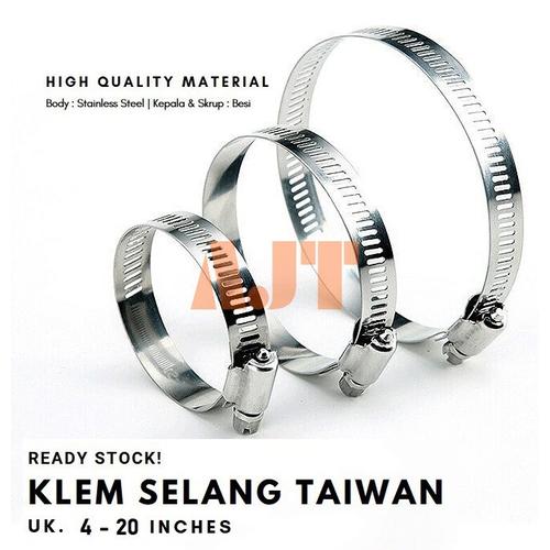Jual Klem Selang Hose Clamp Stainless 4 5 6 8 10 12 14 16 18 20 Inch ...