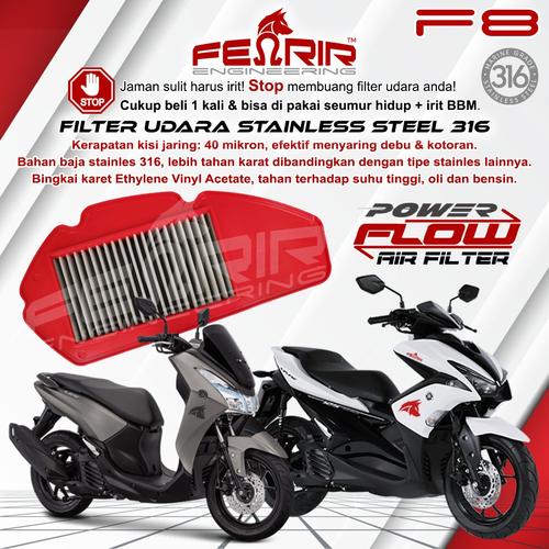 Jual Filter Udara Aerox Old Lexi - Stainless Steel Original Fenrir F8 ...