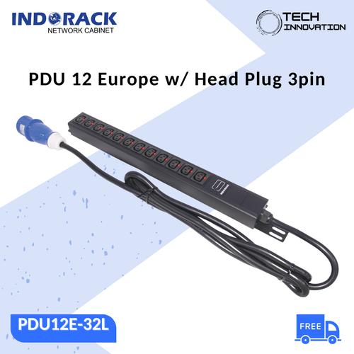 Jual INDORACK Power Distribution Unit 12 Europe Socket Plug 3pin 2P+E ...