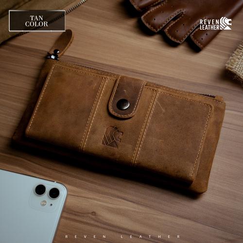 Promo Dompet HP Kulit Asli Panjang Pria Original Reven Bifold Leather ...