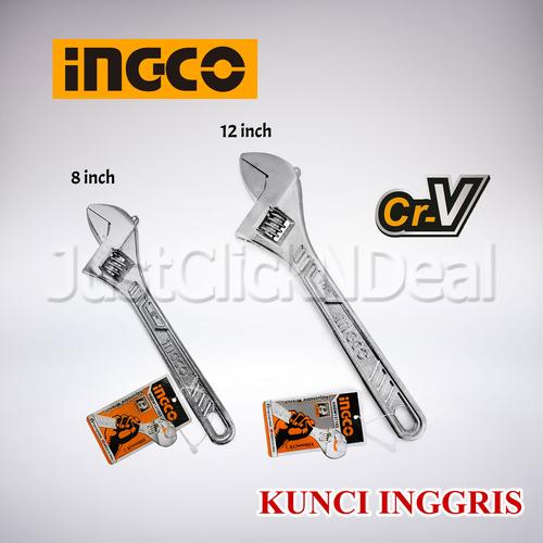 Jual Ingco Kunci Inggris Basic 8 10 12 Inch Adjustable Wrench - 8 inch ...