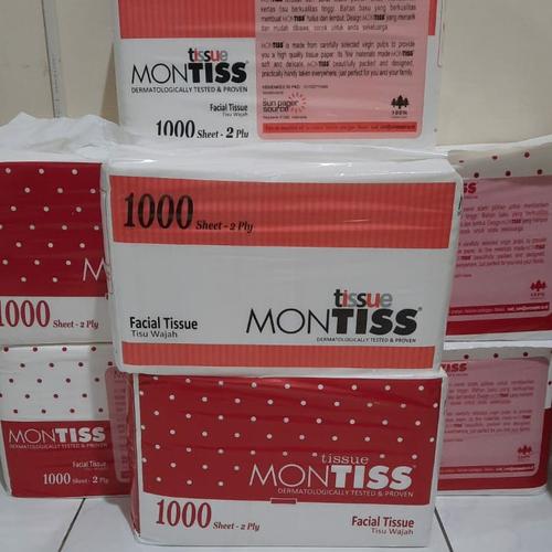 Jual Tissue Tisu Facial Wajah Montiss 1000 sheets 2ply 900gr Virgin ...