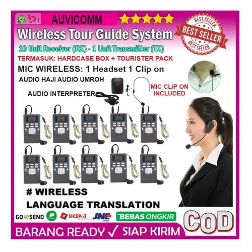 Jual Tour Guide System - Interpreter System 1 Mic TX & 10 Receiver RX - Jakarta Pusat - AUVICOMM ...