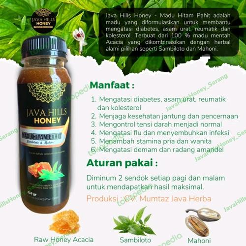 Jual Madu Asli Murni Herbal Java hills honey hitam pahit - 350 gram ...