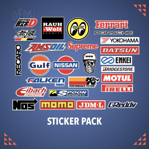 Jual Sticker Pack Otomotif 01 - 26 pcs Stiker Laminasi Doff Waterproof ...