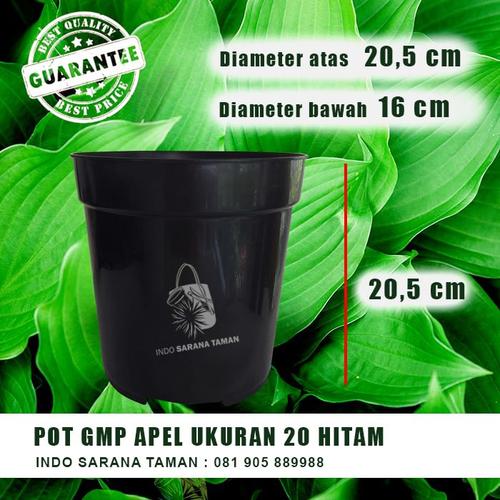 Jual POT GMP APEL 20 HITAM Pot Tanaman Pot Bunga Pot Tinggi Pot Plastik ...