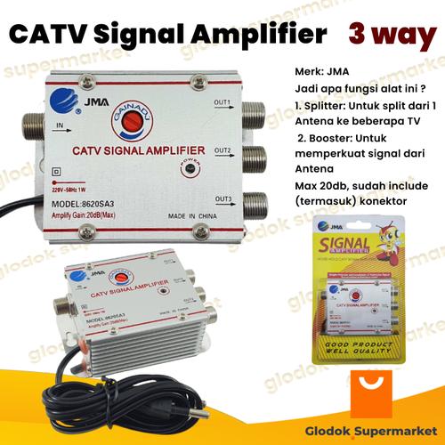 Jual Booster Antena TV CATV Signal Amplifier JMA 3 way 20db - tanpa bubble - Jakarta Barat ...