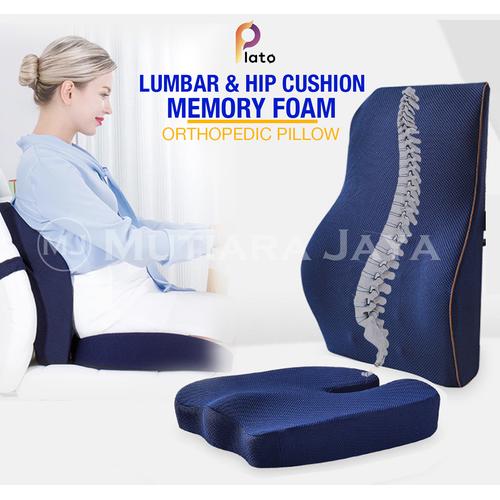 Jual PLATO Bantal Punggung Alas Kursi Duduk Kantor 3D Memory Foam ...