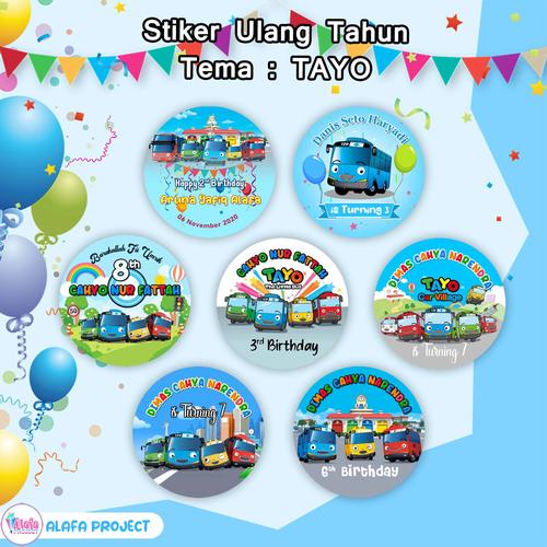 Jual AlafaProject Stiker Ulang Tahun Tayo / Label Ultah Birthday Custom ...