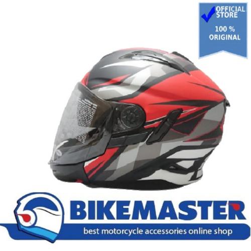 Promo Helm Zeus ZS-613C Matt Black AJ15 White Red Modular New!! - L ...