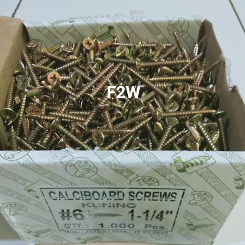 Jual SEKRUP GRC 6X1-1/4" MOON LION SKRUP KUNING CARLSIBORD KALSI BOARD ...