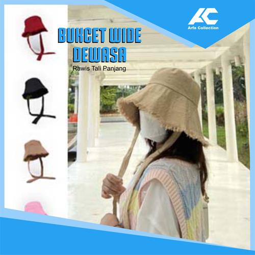 Jual TOPI BUCKET WIDE RAWIS TALI PANJANG / BUCKET SELEBGRAM WIDE RAWIS ...