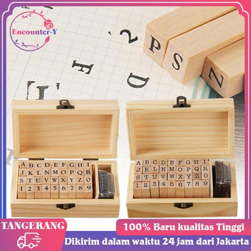 Jual Stempel Huruf Alfabet/Stempel Cap Kayu Karet/Rubber Stamp Set With ...