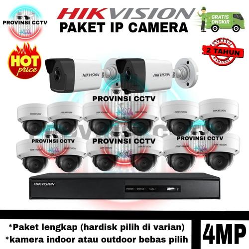 Jual PAKET CCTV IP CAMERA HIKVISION 4MP 16 CHANNEL 14 KAMERA IP CAM POE ...