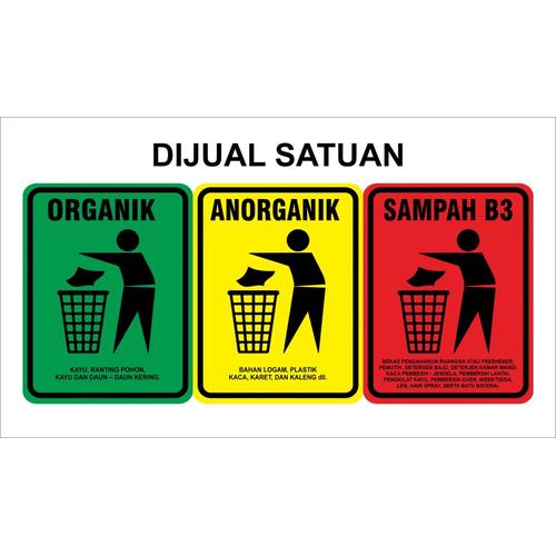 Jual STIKER VINYL SAMPAH ORGANIK, ANORGANIK 20x30cm - Merah - Kota ...