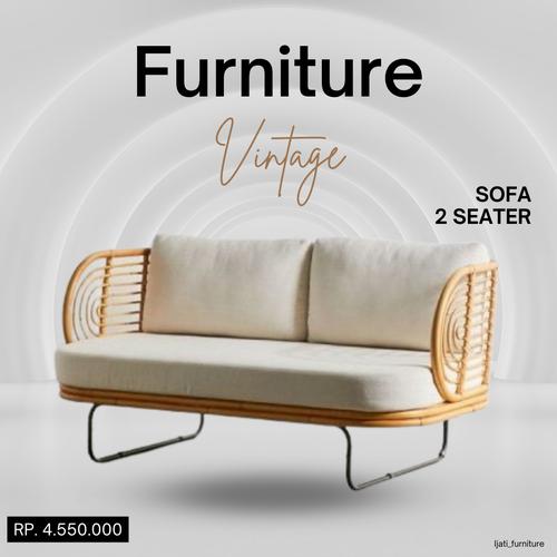 Jual Sofa Anyaman Rotan Ruang Tamu Keluarga Kaki Besi 2 Seater - Kab ...